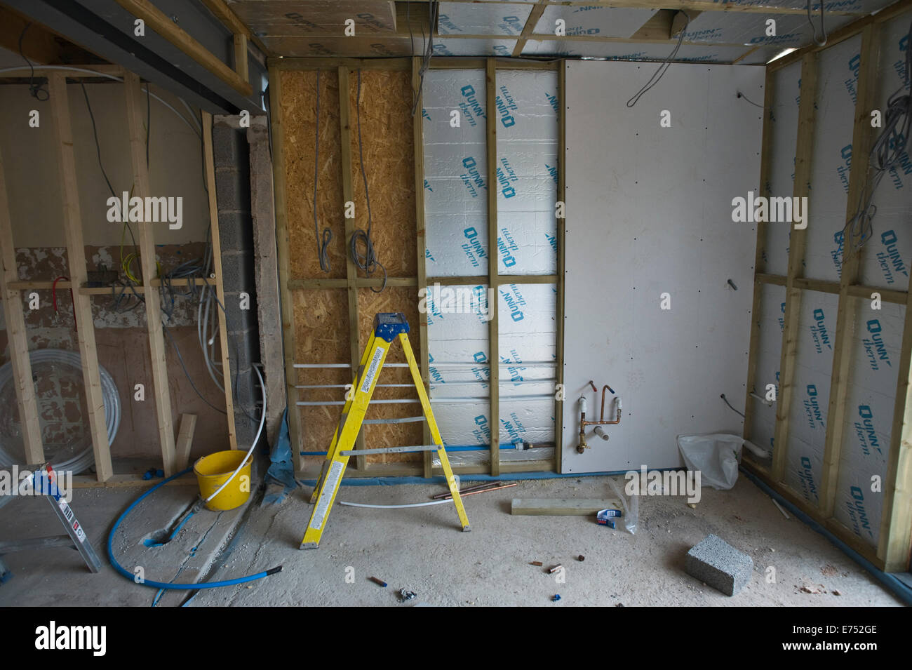 Interior work plaster board timber frame etc for house extension Hay-on ...