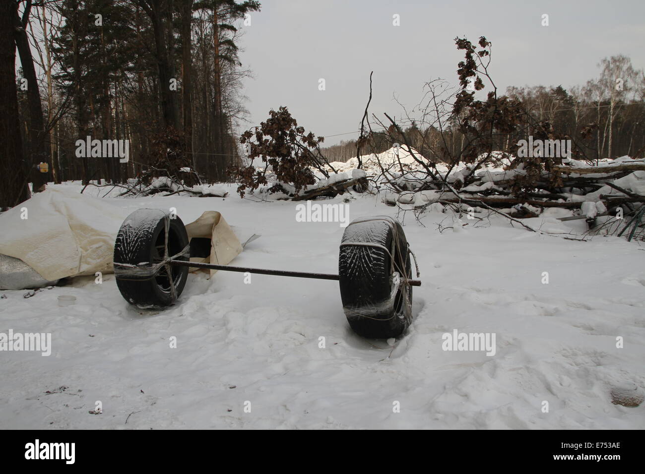 Defensive shaft in the eco-camp Stock Photo - Alamy