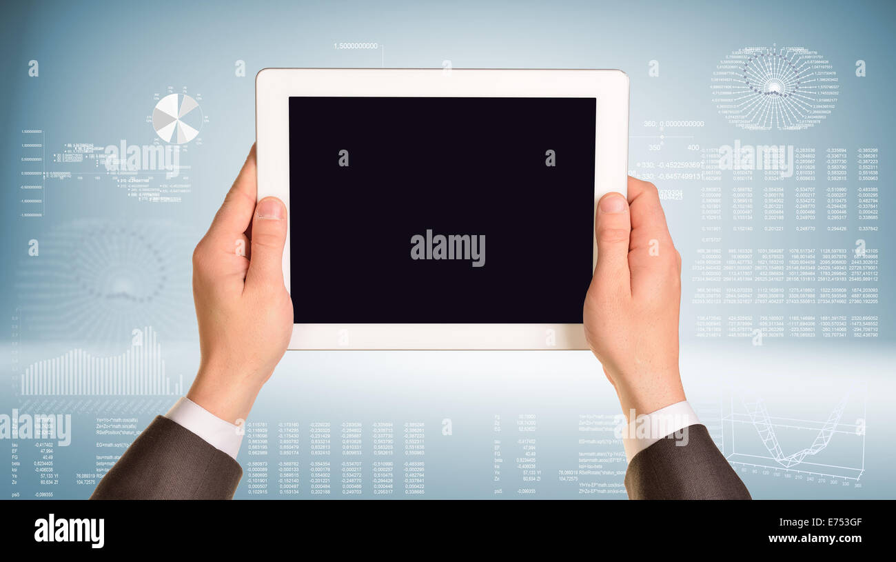 Two hands hold tablet pc Stock Photo - Alamy