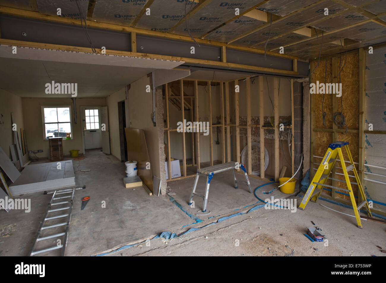 Interior work plaster board timber frame etc for house extension Hay-on ...