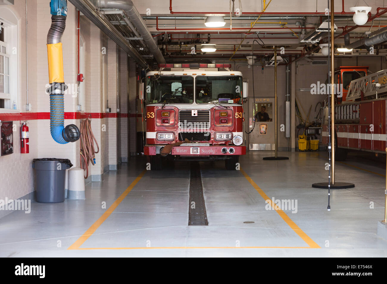 Firetruck parked in station - Washington, DC USA Stock Photo - Alamy