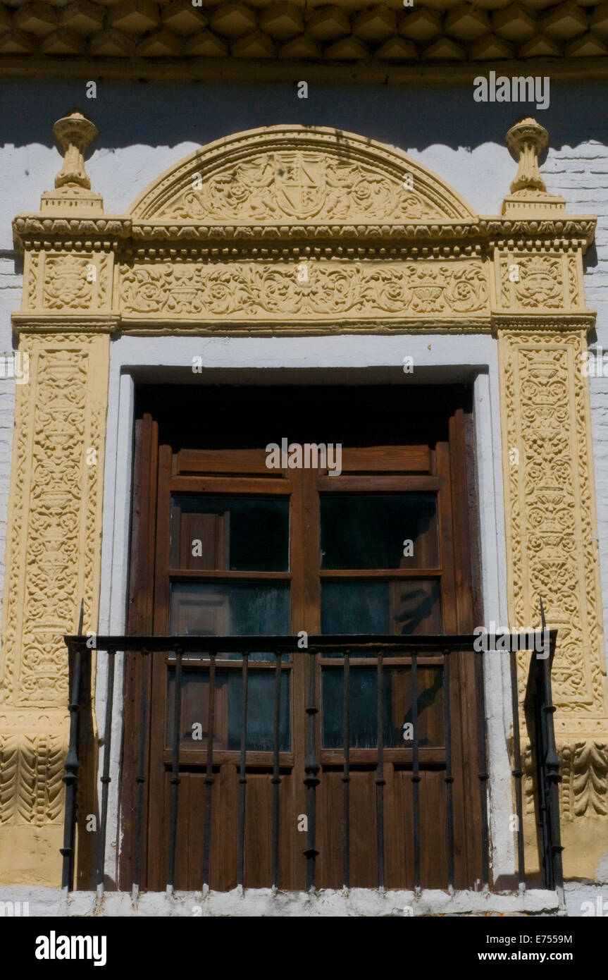 Grand window arches and balcony in Granada Andalucia Southern Spain ...