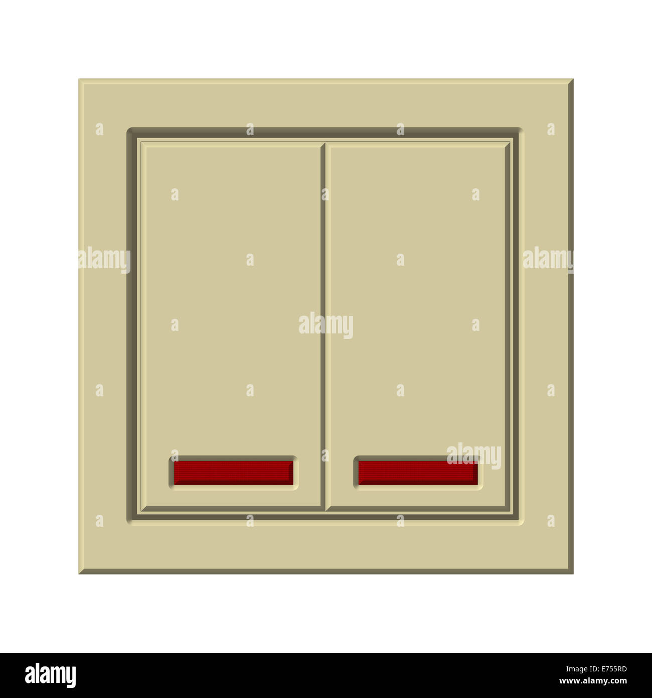 Beige light switch on a white background Stock Photo - Alamy