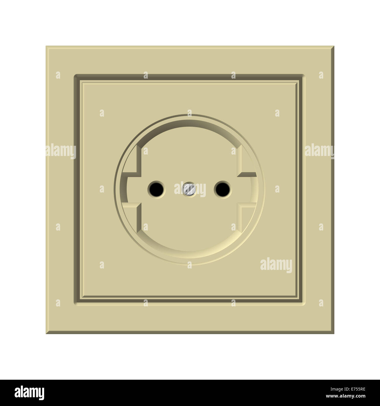 Beige socket on a white background. Illustrations Stock Photo - Alamy