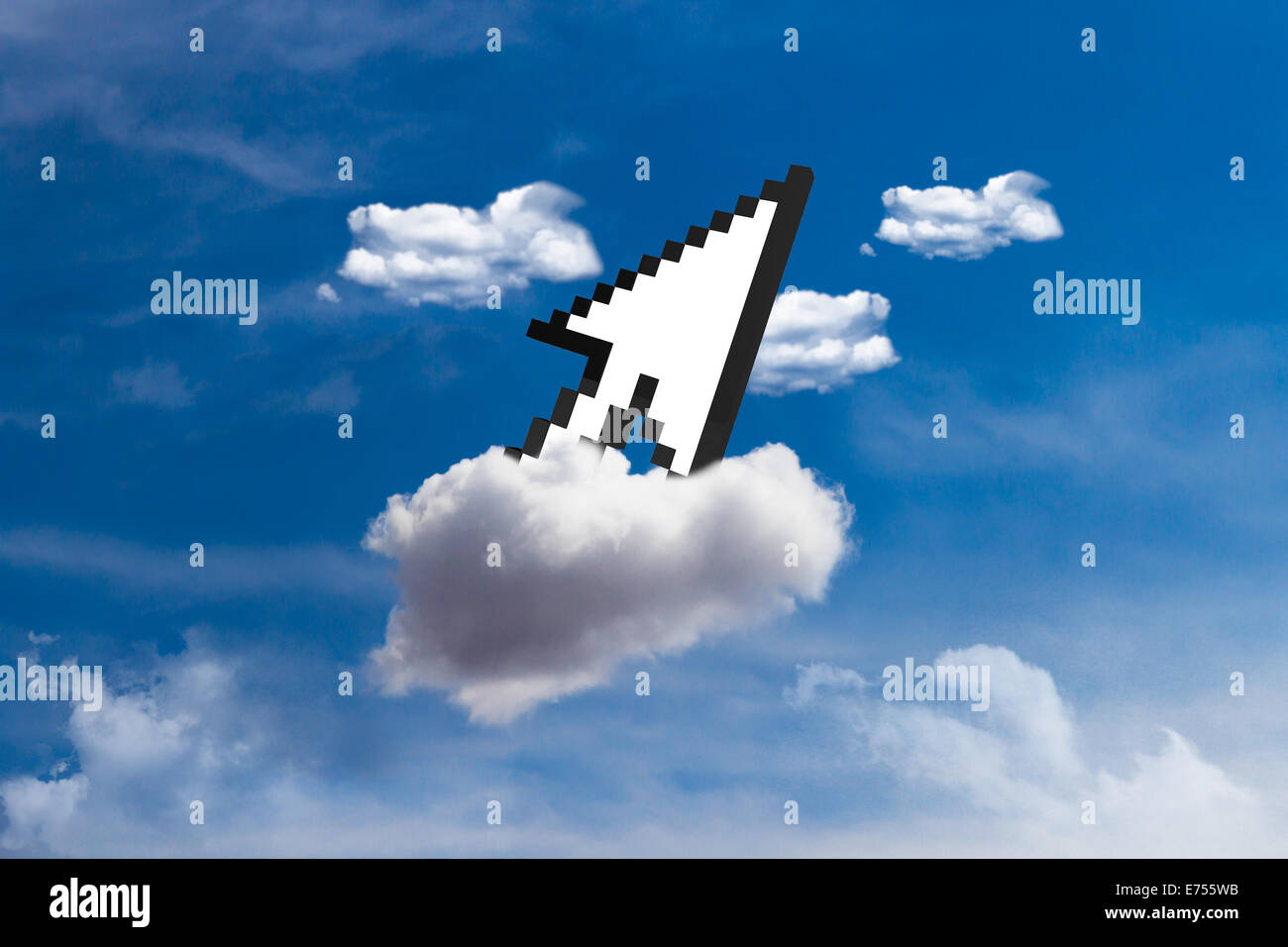 Arrow mouse cursor in cloud on sky Stock Photo - Alamy
