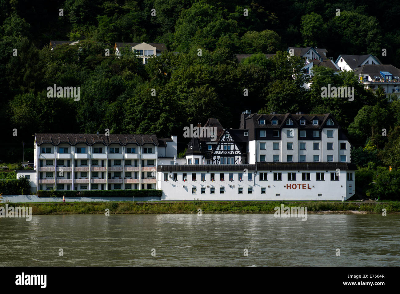 The hotel complex near the river, The Romantic Rhine Valley ,Germany ...