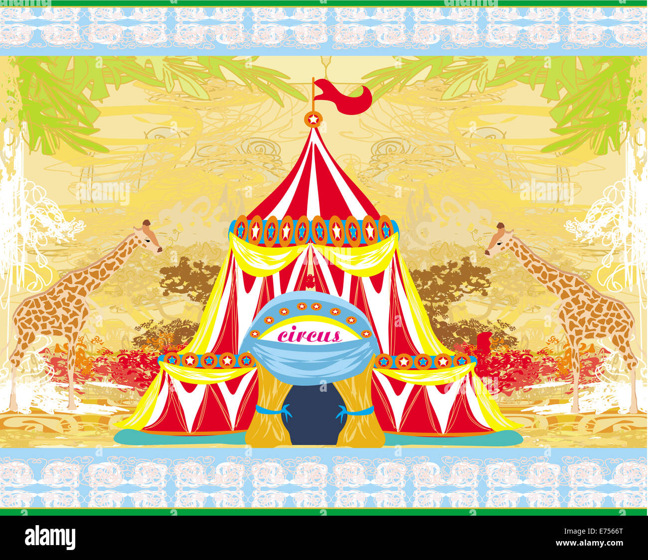 abstract circus on a grunge background Stock Photo - Alamy