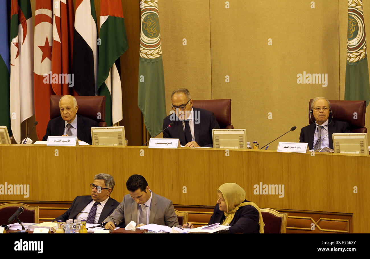 Cairo, Egypt. 7th Sep, 2014. Arab League Secretary-General Nabil ...