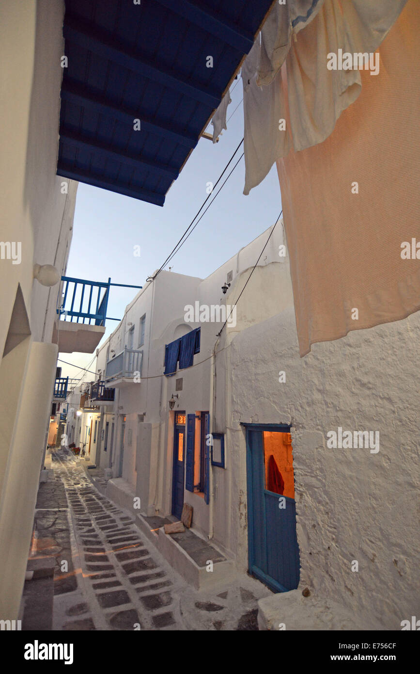 Landscape on Mykonos, one of the most beautiful island in the Cyclades ...