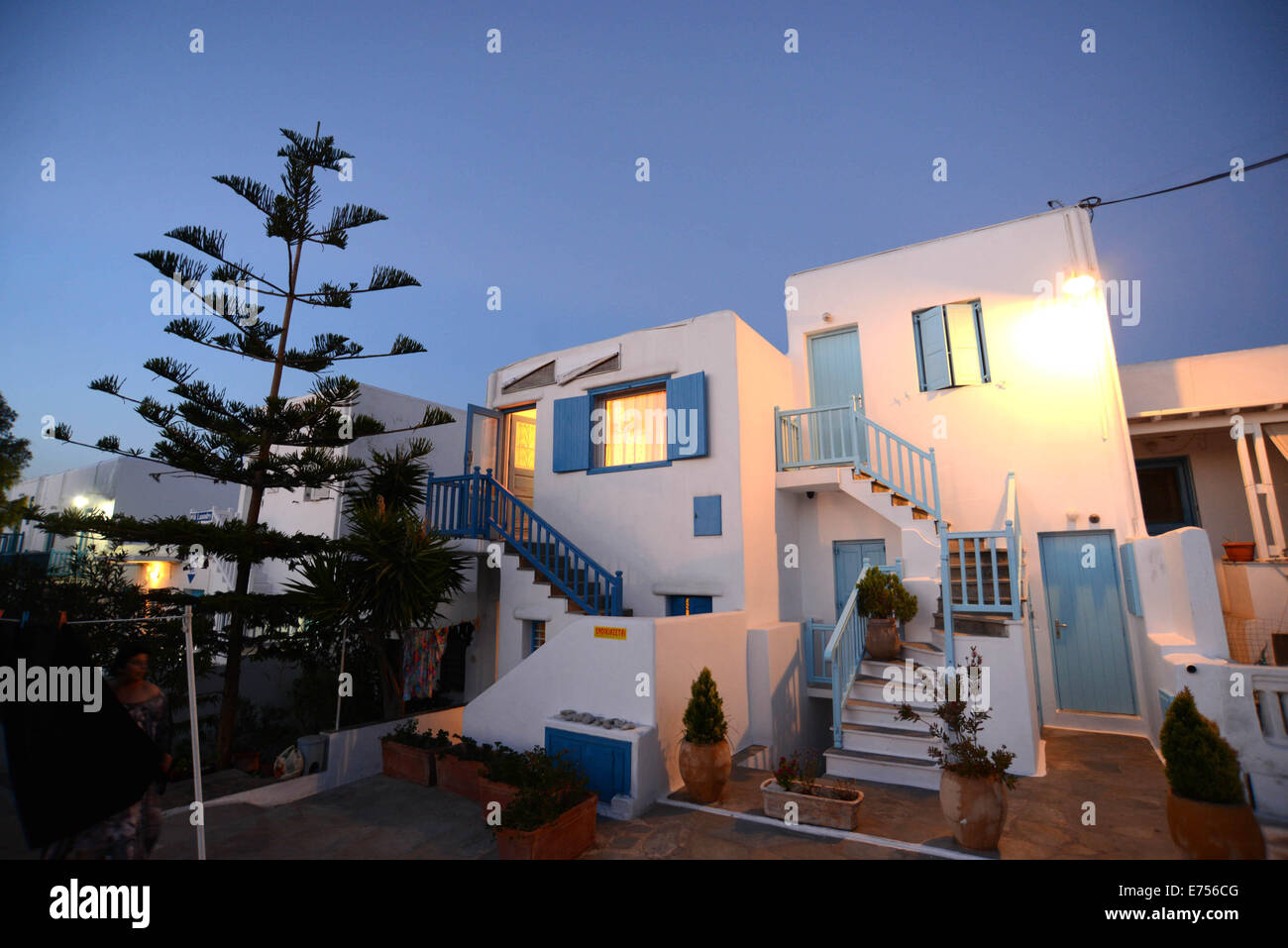 Landscape on Mykonos, one of the most beautiful island in the Cyclades ...