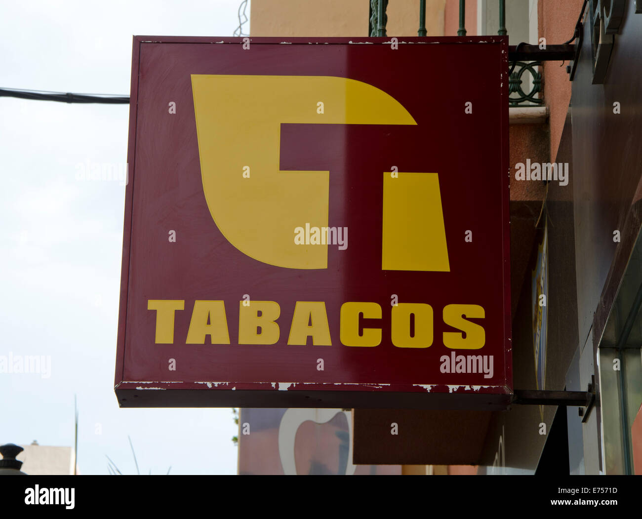 Tobacco store sign outside a Tobacconists. Fuengirola, Spain Stock ...