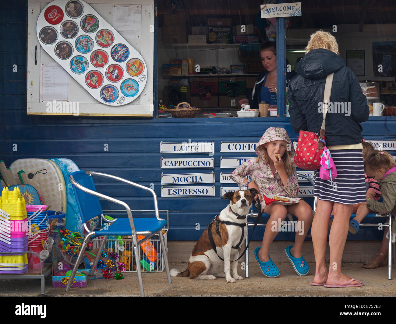 A wet day at the seaside in Southwold, Suffolk Stock Photo - Alamy