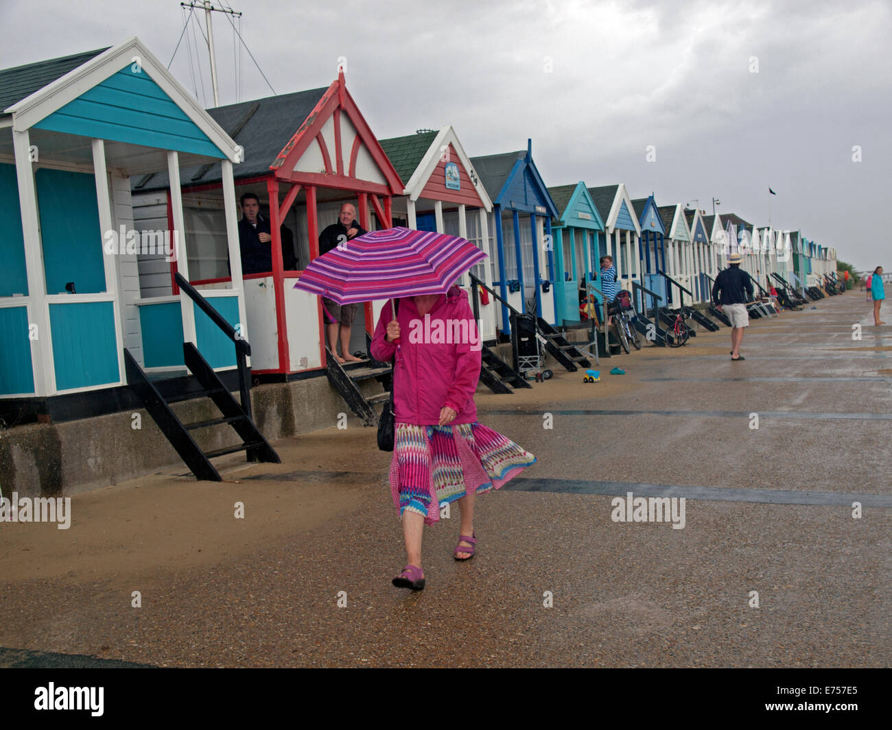 A wet day at the seaside in Southwold, Suffolk Stock Photo - Alamy