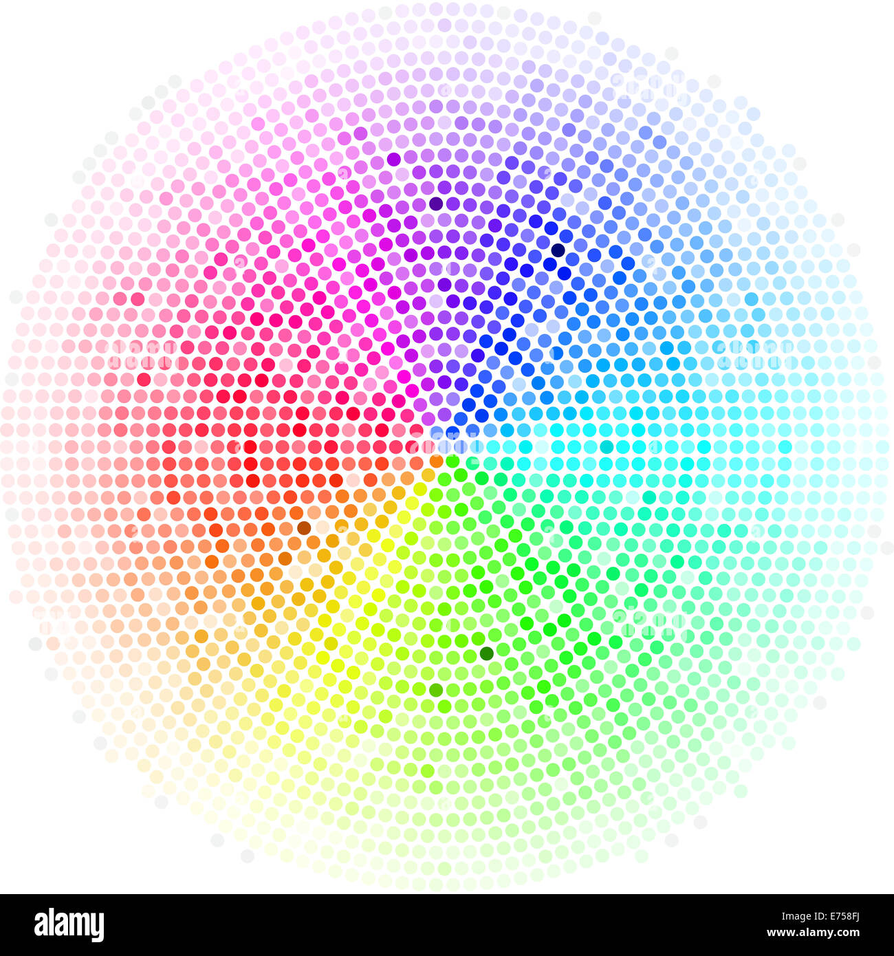 Multicolor dots digital in form circle on the white background Stock ...