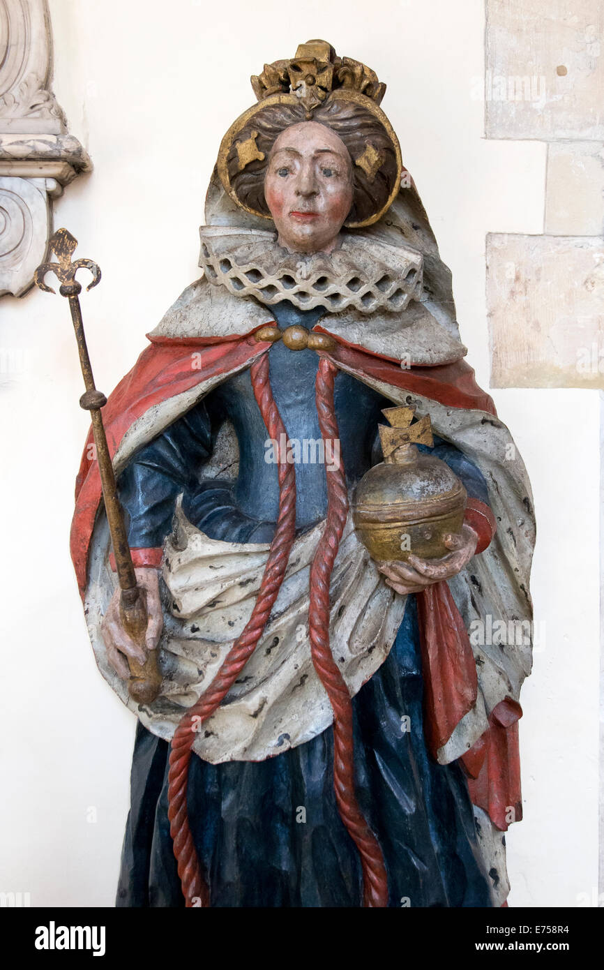 Wooden statue of Queen Elizabeth I, St John’s Chapel St Mary Redcliffe ...