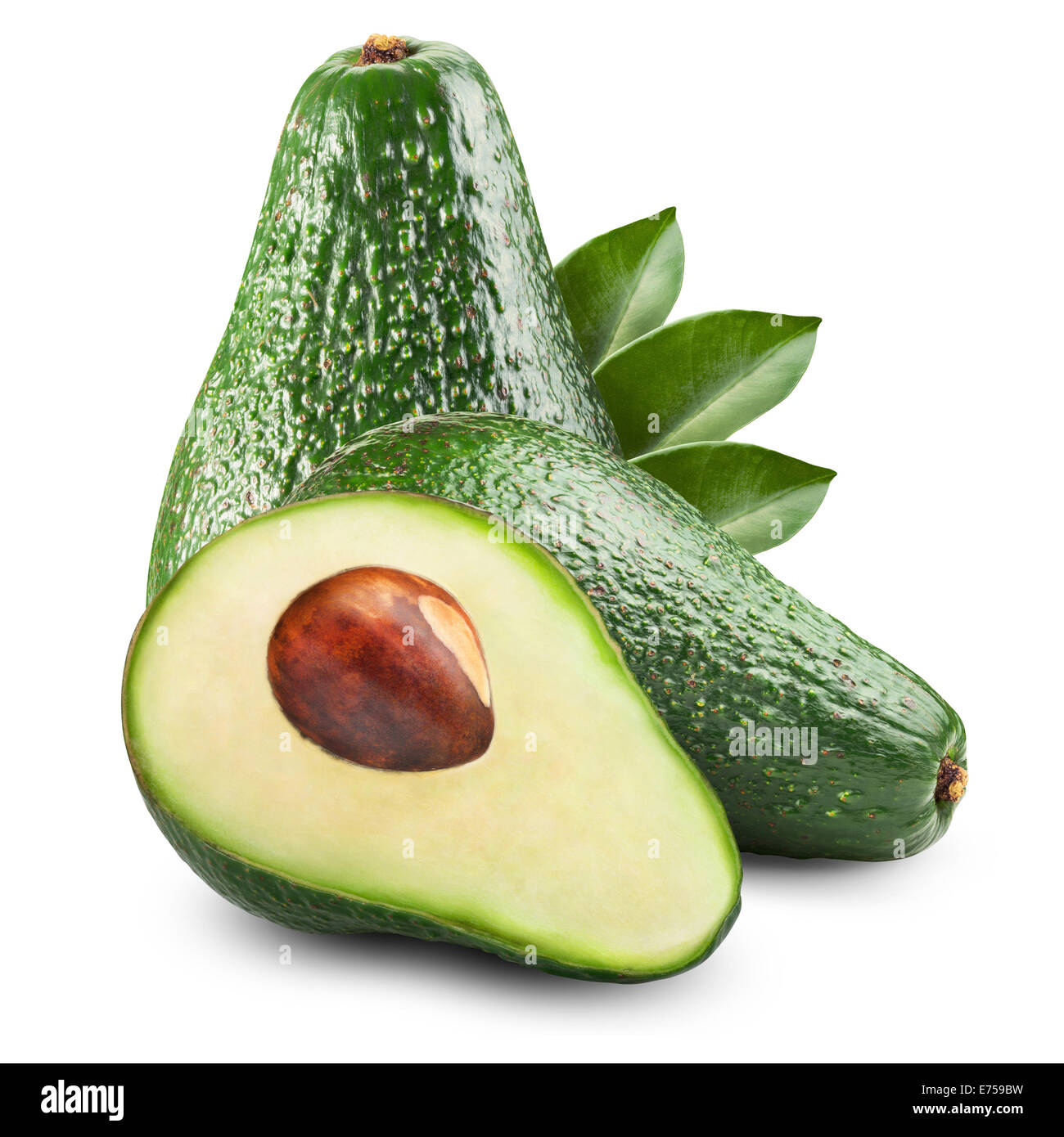 Avocado slice isolated on a white background Stock Photo - Alamy