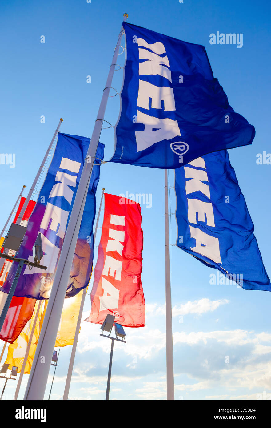 Yellow ikea flags hi-res stock photography and images - Alamy