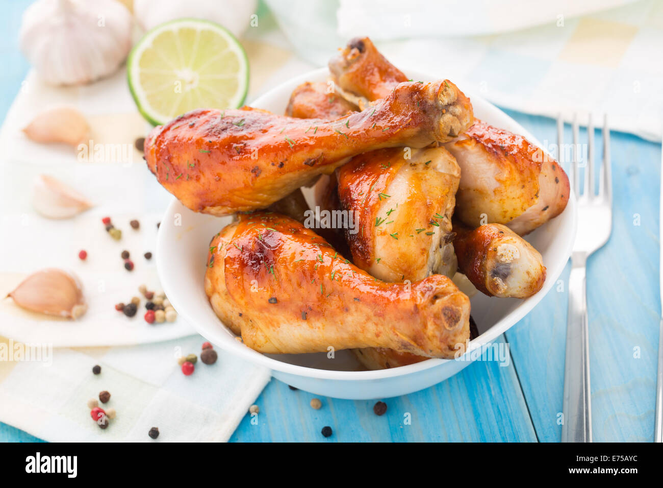 Roasted chicken legs Stock Photo - Alamy