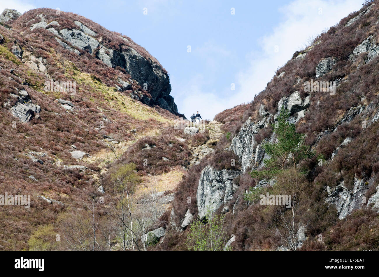 Crag leading to summit of Ben A'an Trossachs Stirling Scotland Stock ...