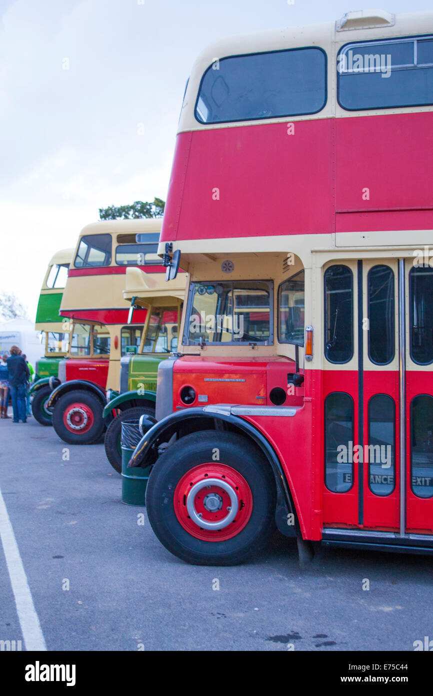 Buses in a line Stock Photo - Alamy