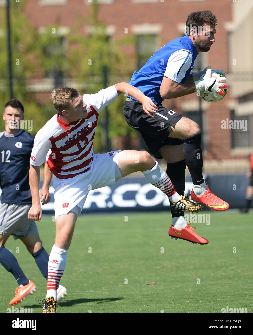 Washington, DC, USA. 7th Sep, 2014. 20140907 - Georgetown goalkeeper ...