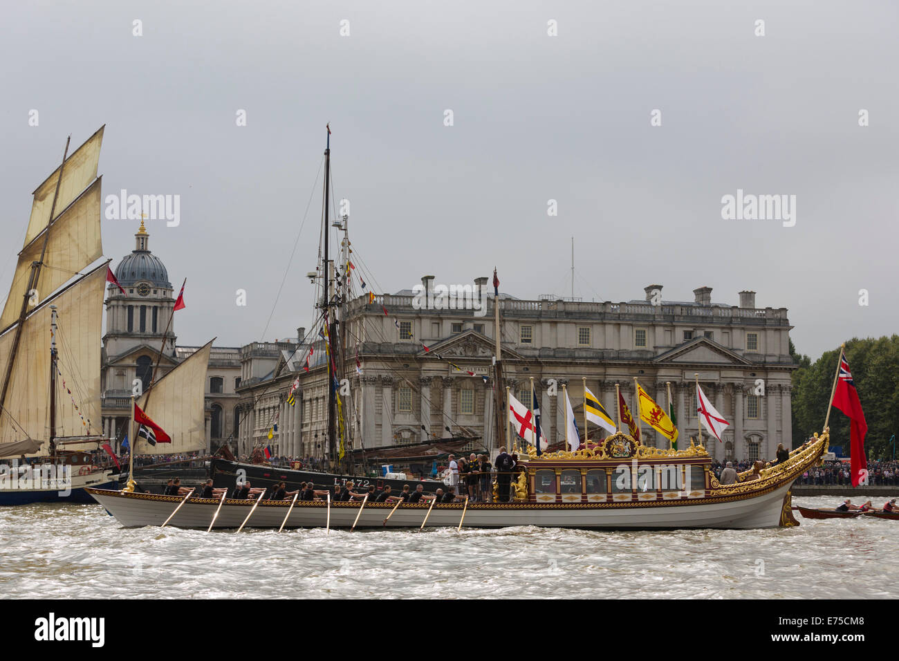 The Royal row barge Gloriana at the Royal Naval College in Greenwich ...