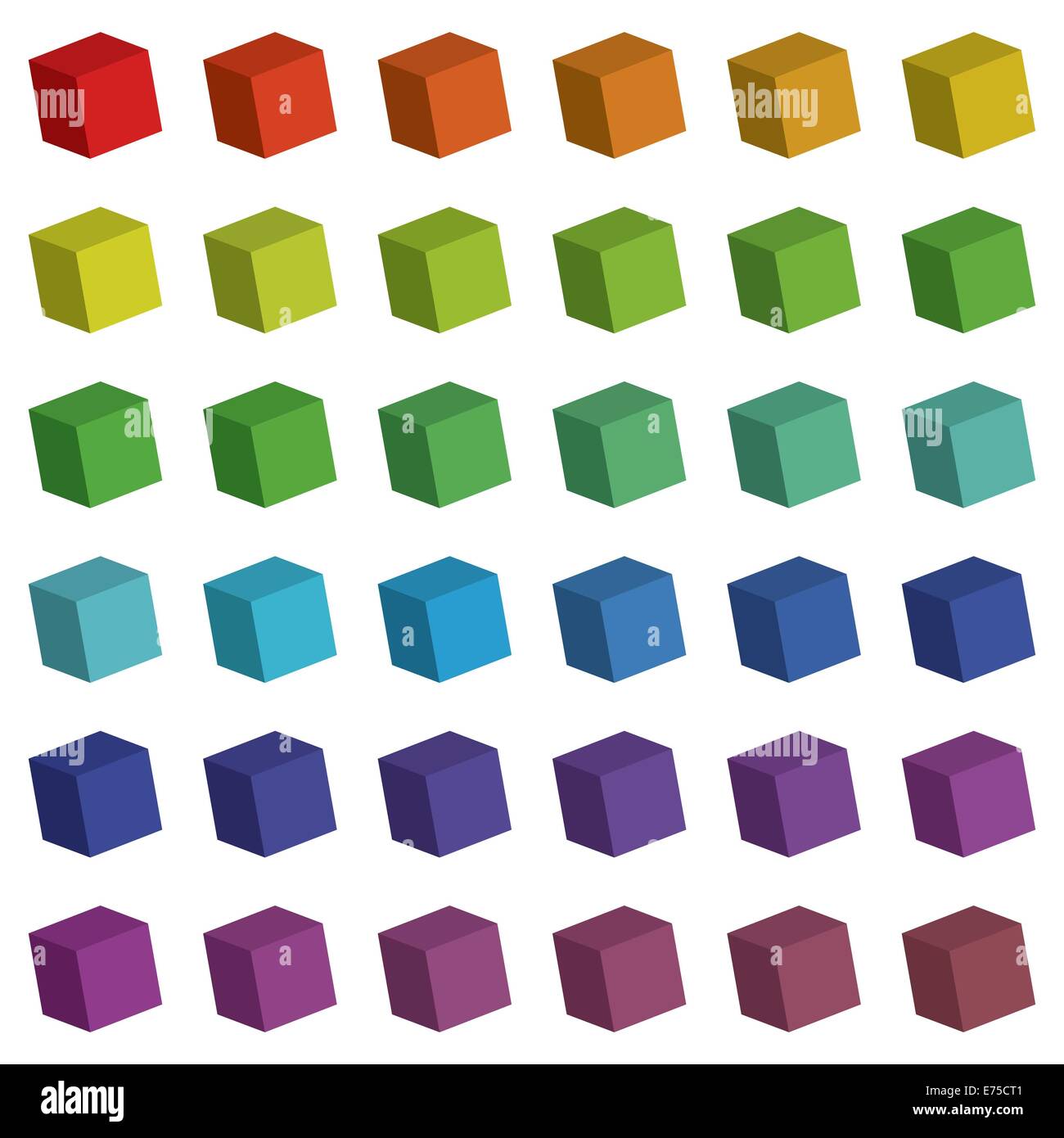 An Illustration of 3d cubes in various colours Stock Photo - Alamy