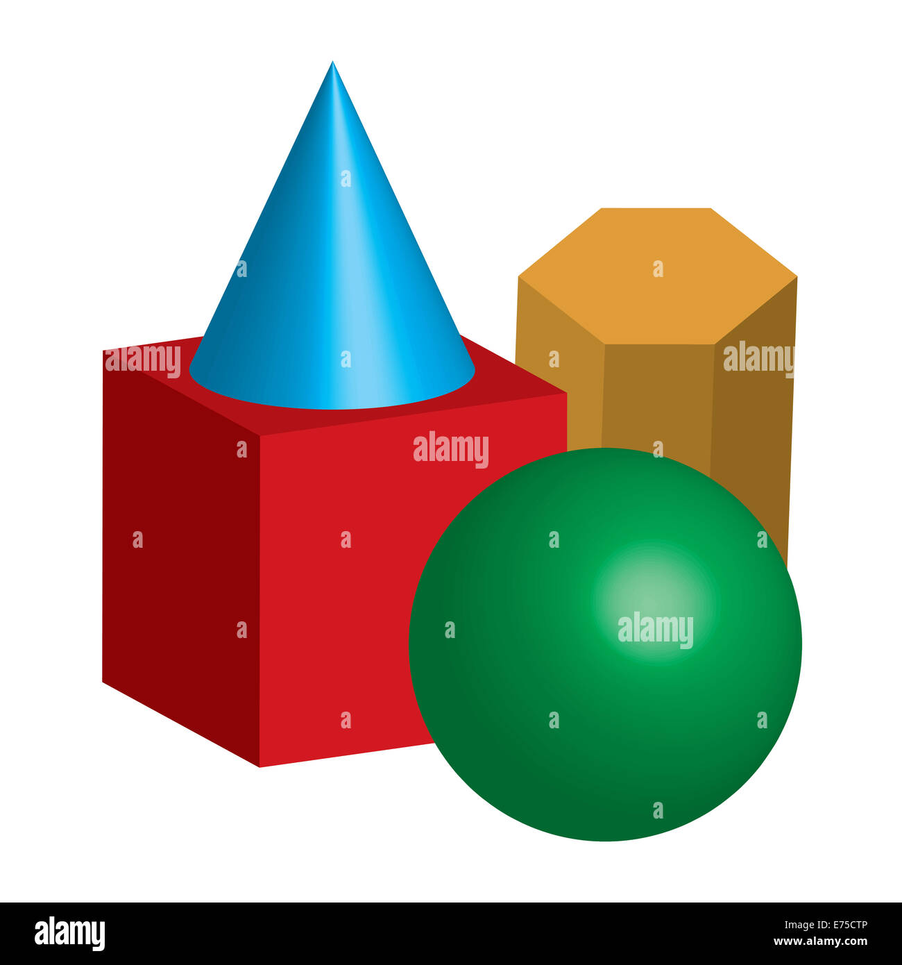 An Illustration of 3d shapes isolated on clean background Stock Photo ...