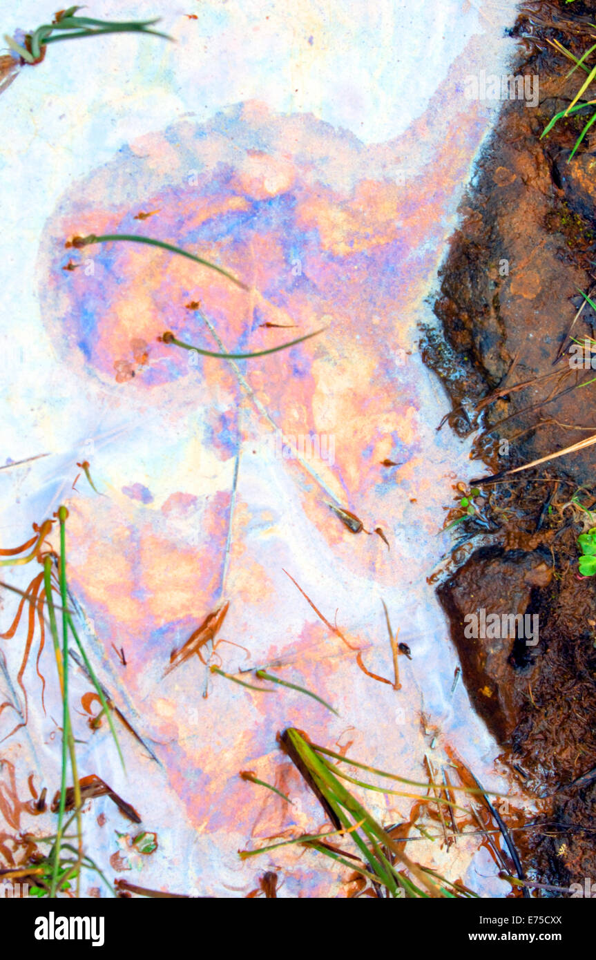Oil slick puddle hi-res stock photography and images - Alamy