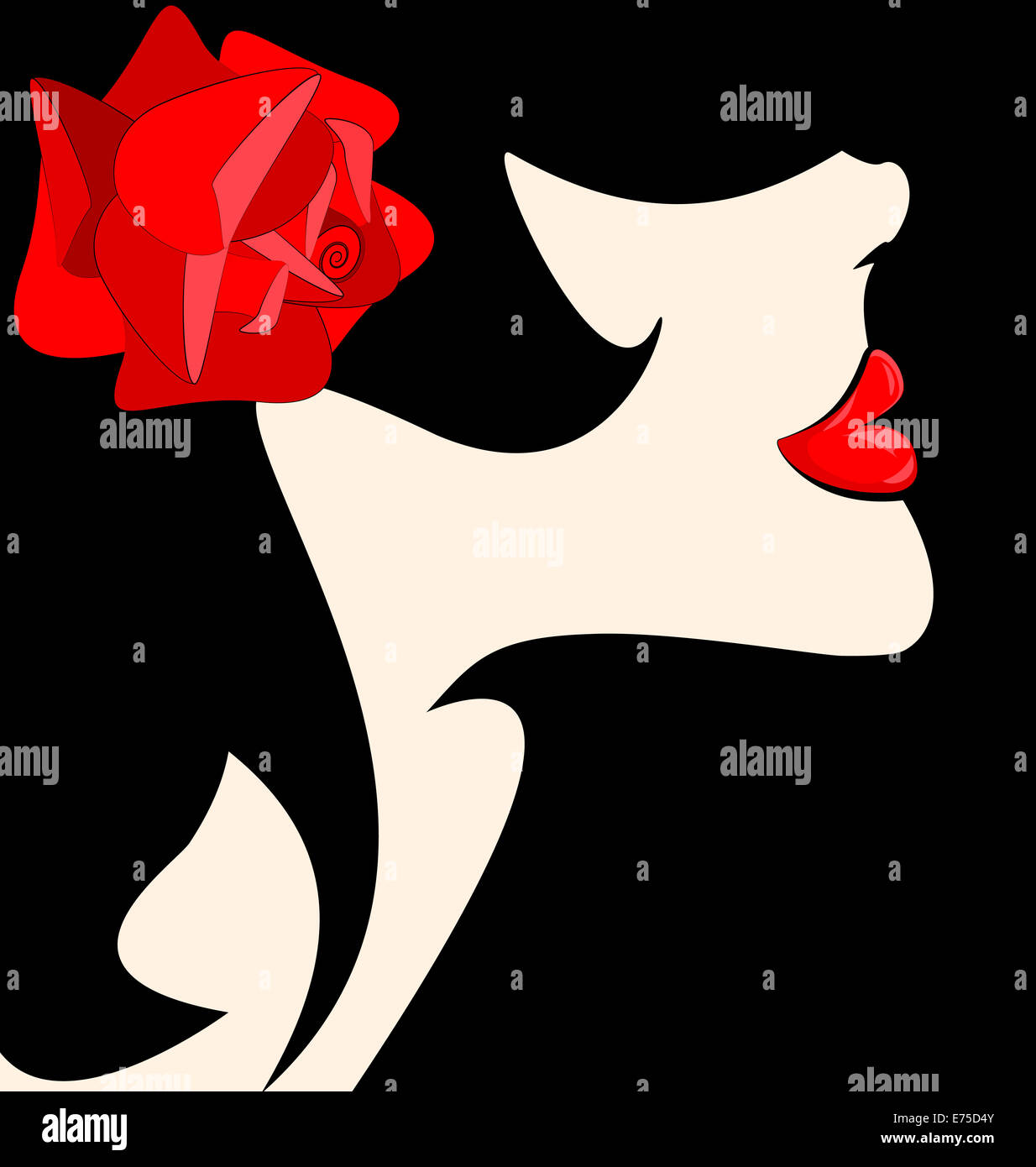 Rose red lip hi-res stock photography and images - Alamy