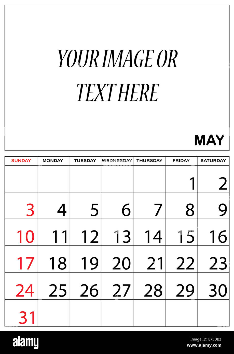 An Illustration of a Simple 2015 year calendar Stock Photo - Alamy