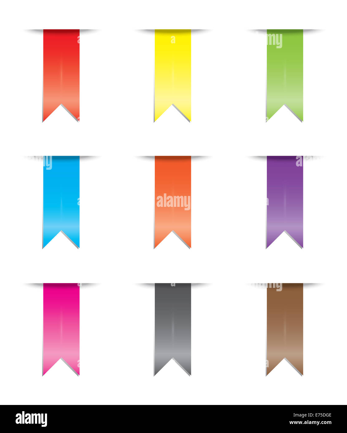 An Illustration of a coloured ribbon set Stock Photo - Alamy