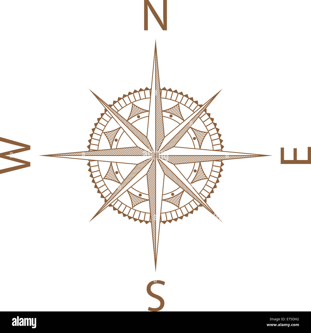 An Illustration of a Map Compass on White Background Stock Photo - Alamy