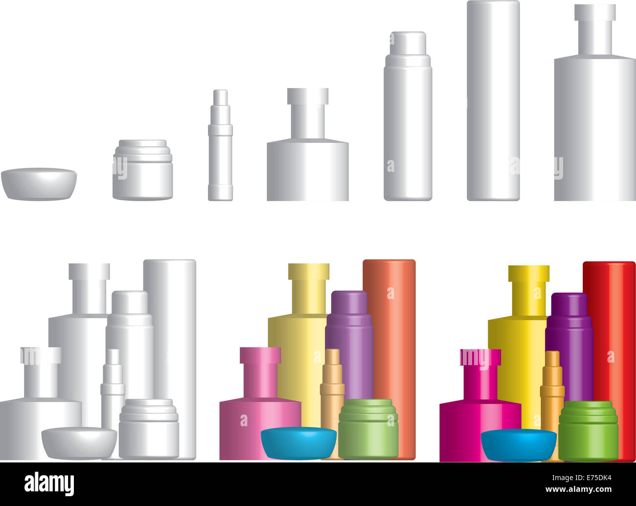 An Illustration of Various Cosmetics Containers Stock Photo - Alamy