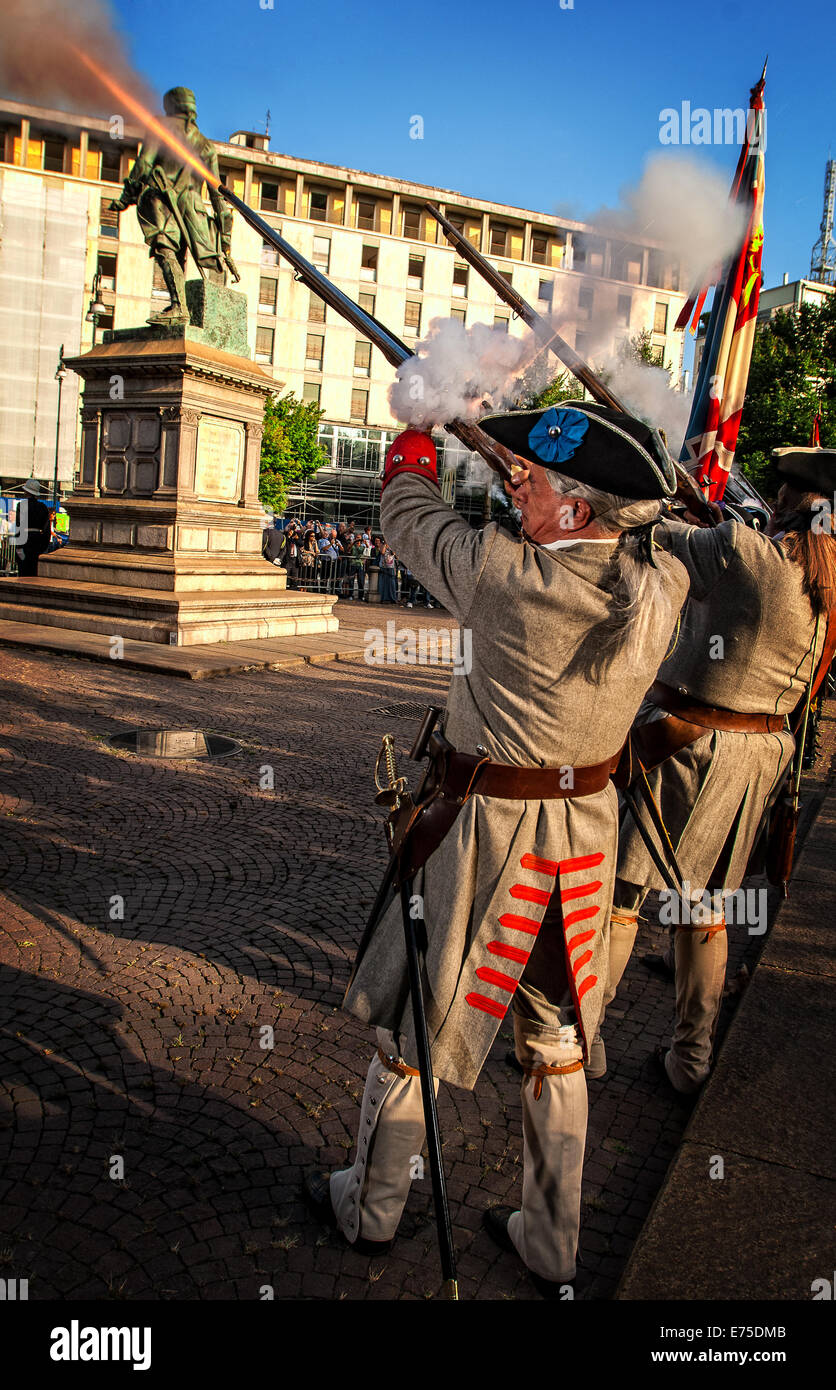 Italy Piedmont Turin 06th September 2014 reenactment of the siege of ...