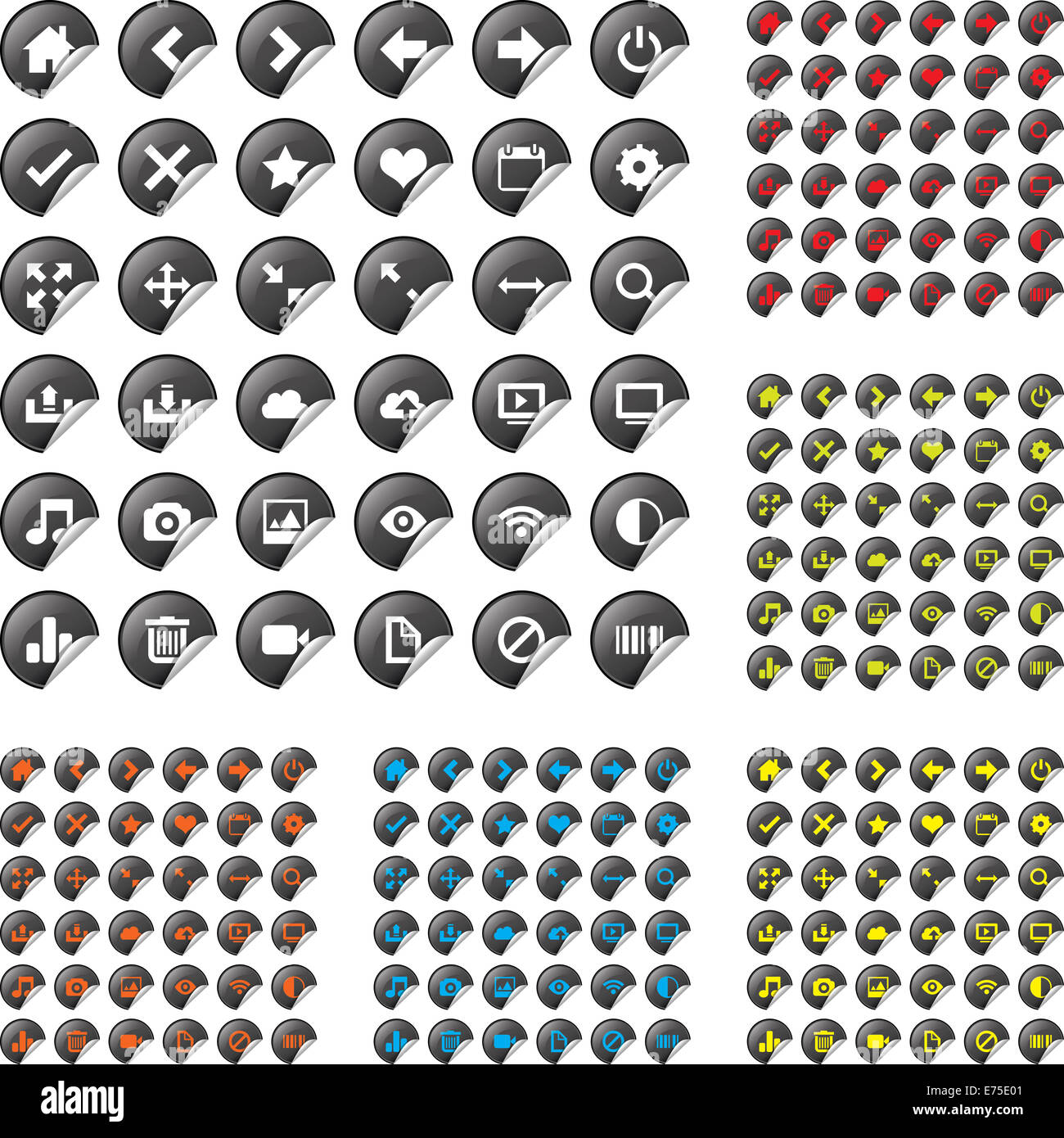 An Illustration of a universal sticker icon set Stock Photo - Alamy