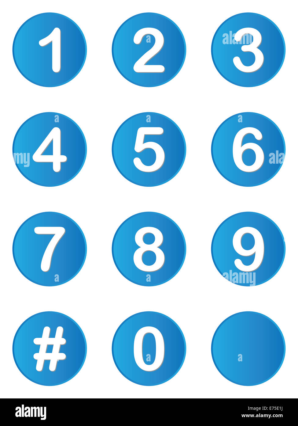 An Illustrated set of buttons with numbers on Stock Photo - Alamy