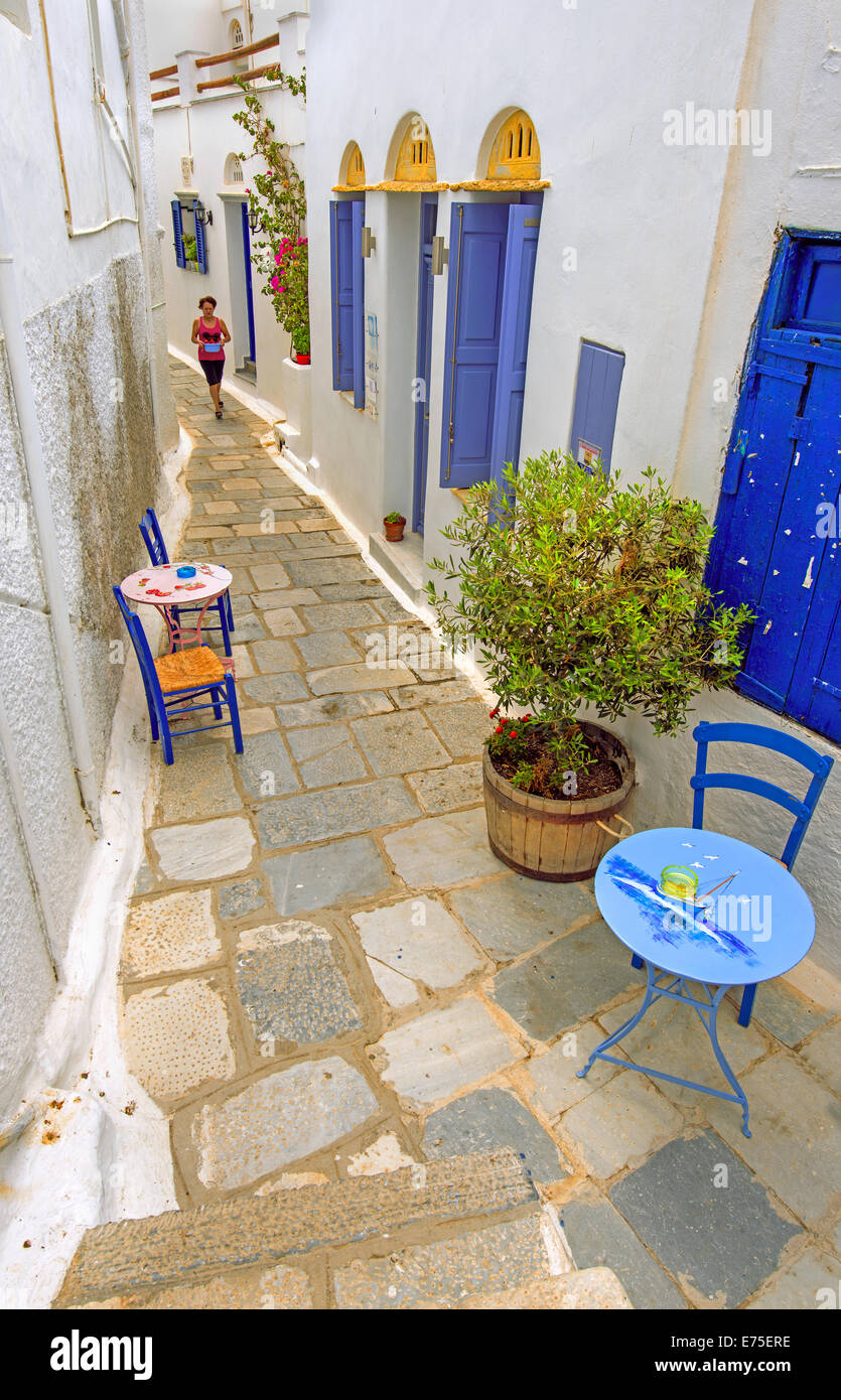 A picturesque stone paved alley-way in the traditional medieval ...