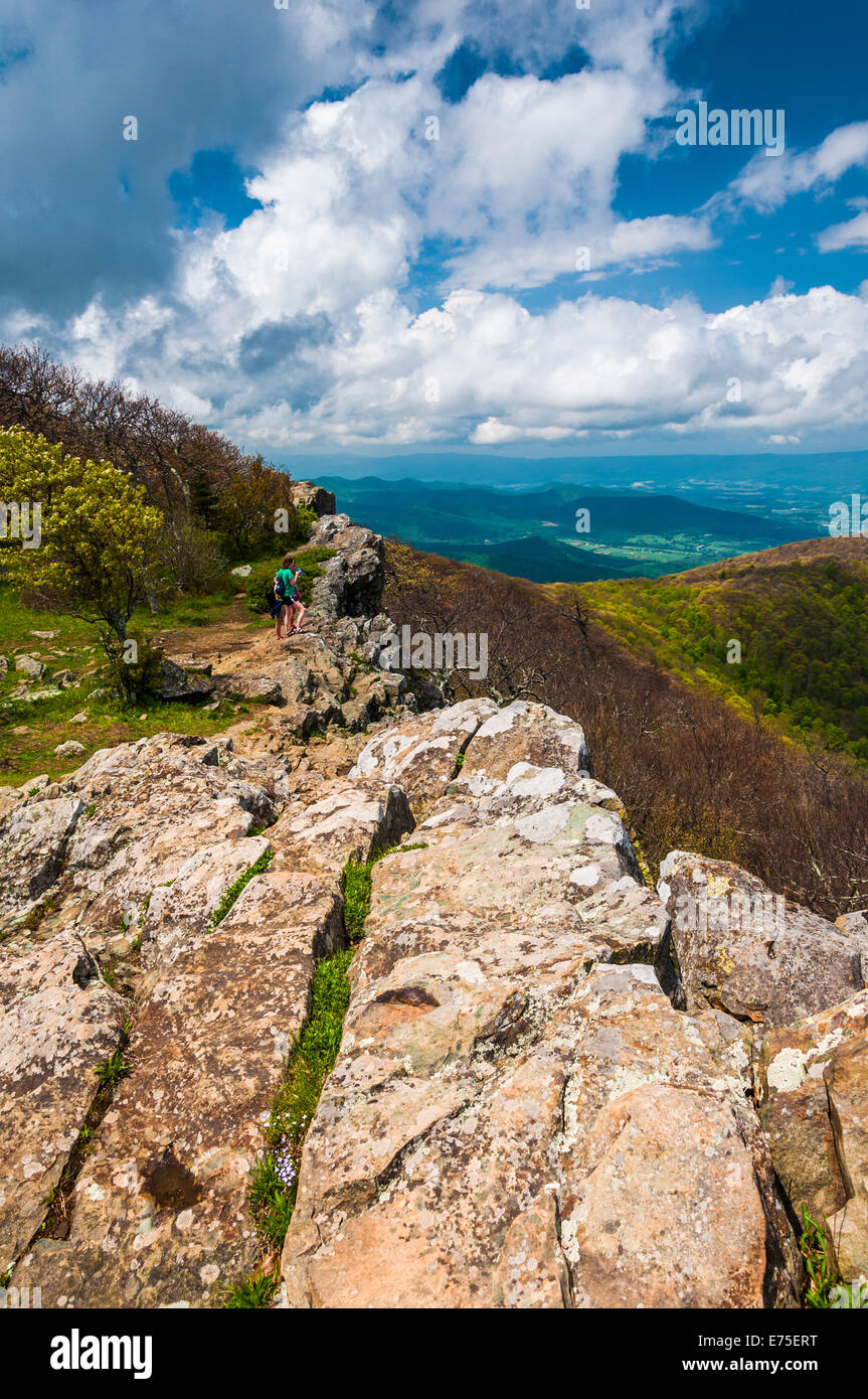 Colorful spring view from Hawksbill Summit, Shenandoah National Park ...