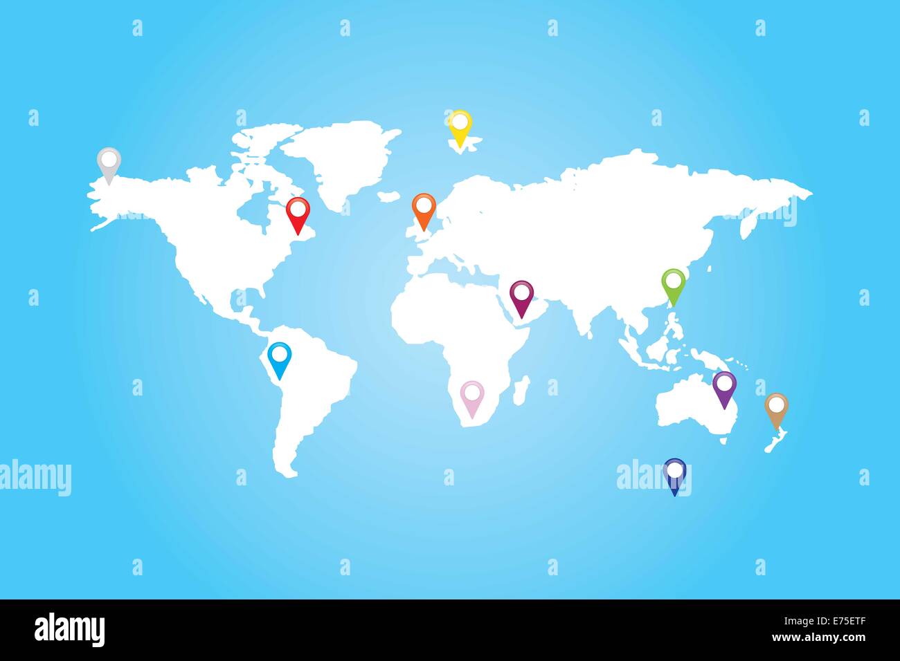 A World map illustration isolated on clean background Stock Photo - Alamy