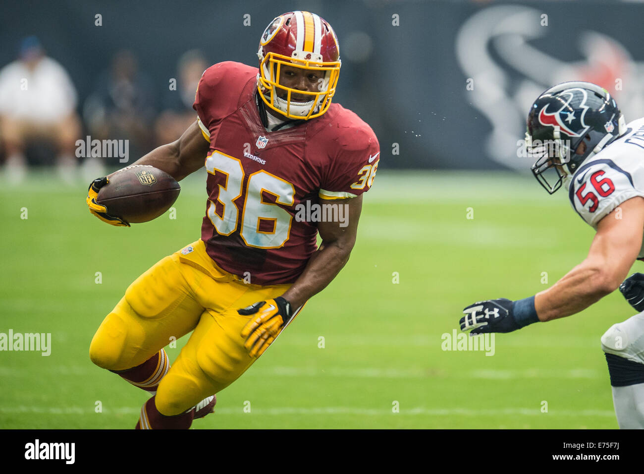 Houston, Texas, USA. 7th Sep, 2014. Washington Redskins fullback Darrel ...