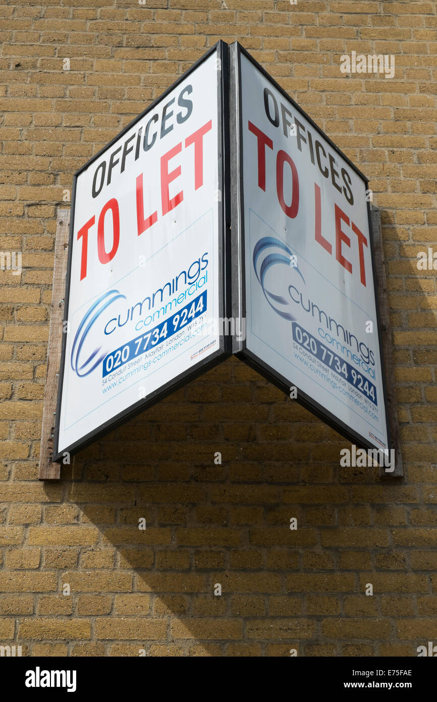 Offices to let advertisement in London Stock Photo - Alamy