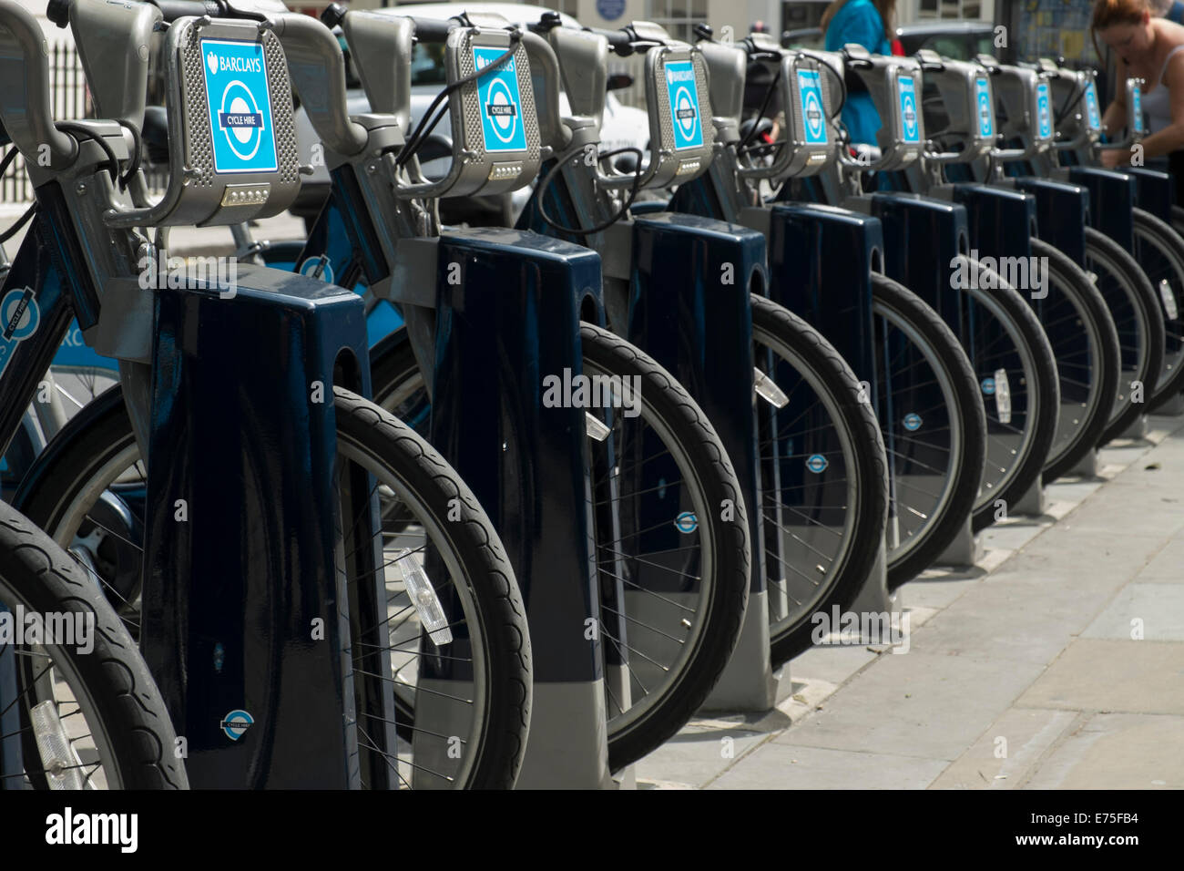 "Boris Bikes" for hire in London UK Stock Photo - Alamy