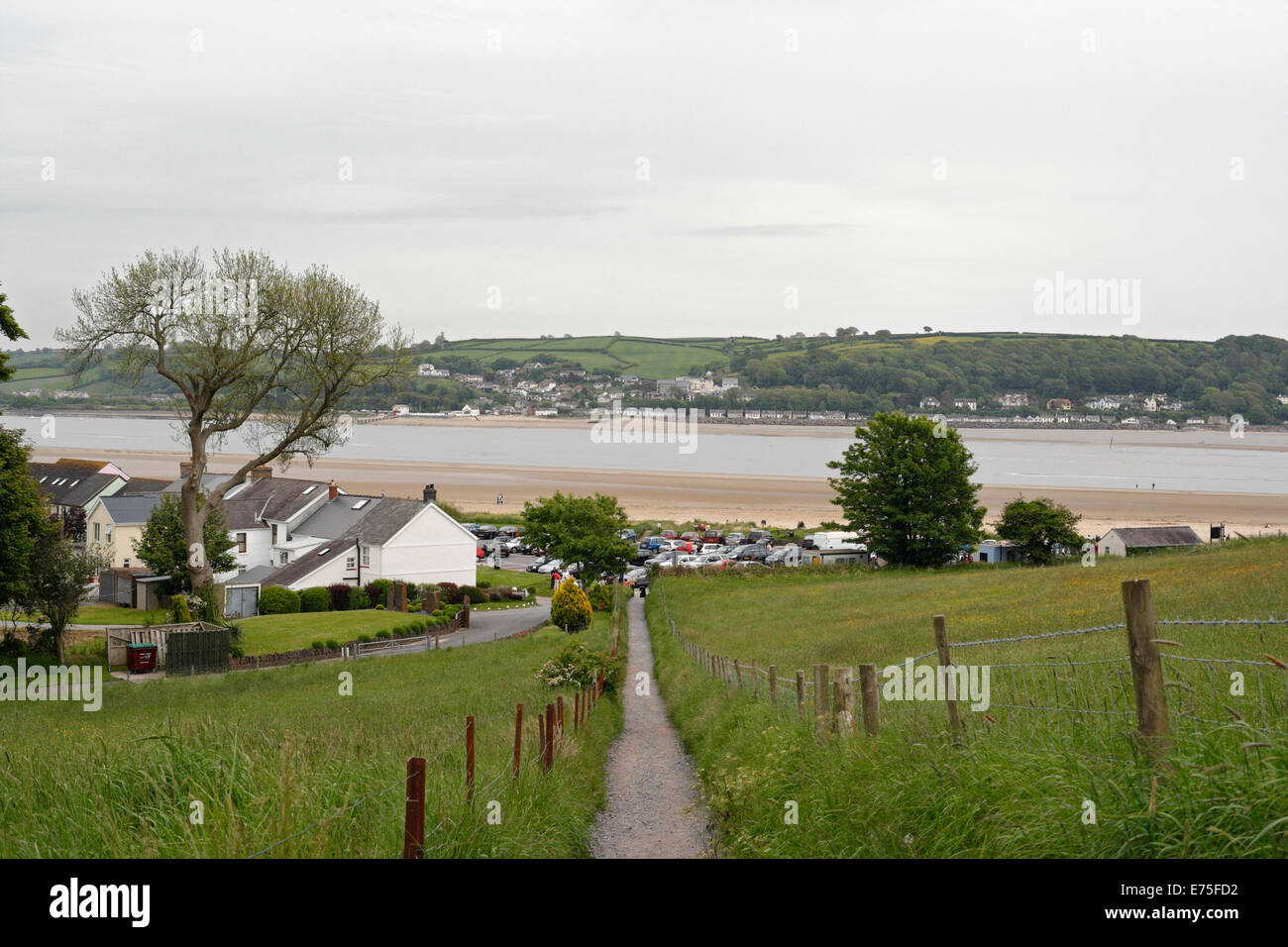Overlooking Llansteffan and the Tywi estuary, Wales UK Welsh coast ...