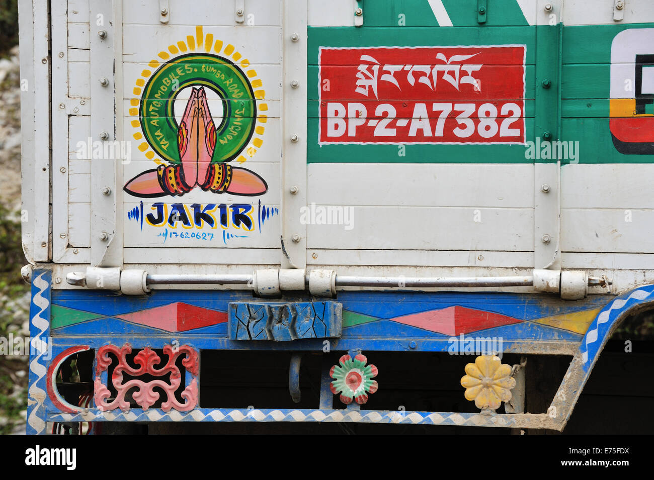 Decorated lorry, Bhutan Stock Photo - Alamy