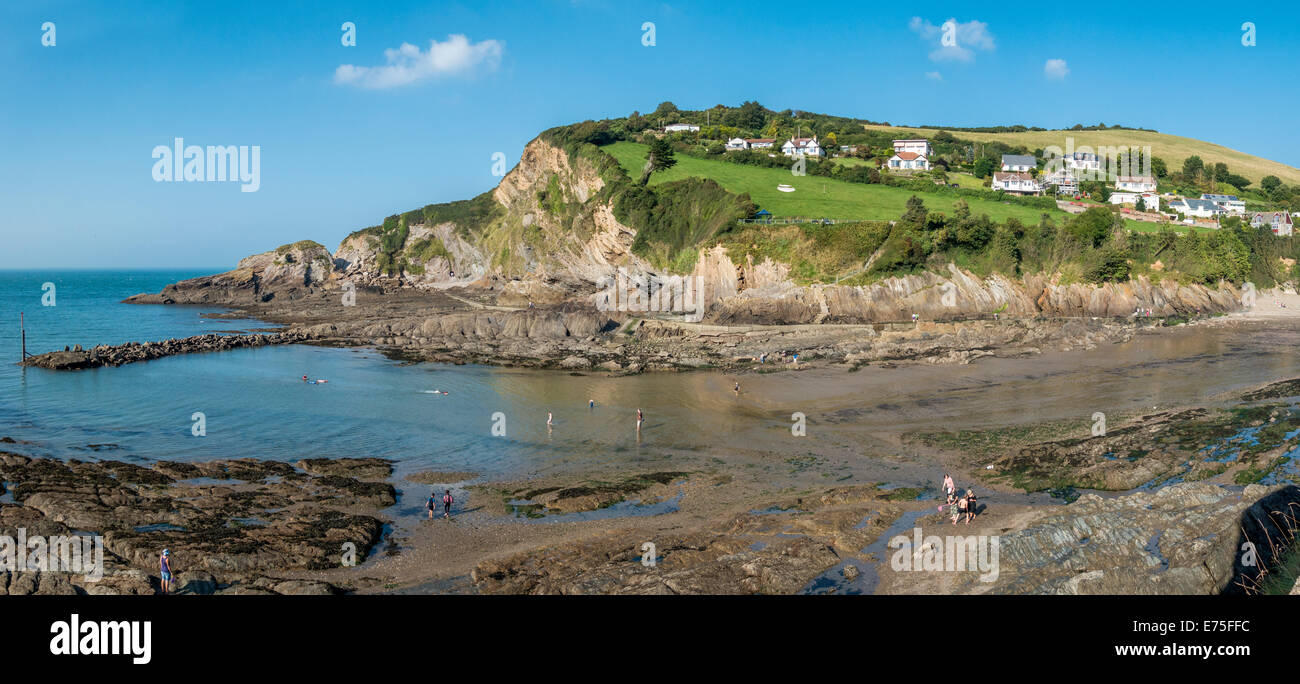 Combe Martin seaside holiday resort in Devon UK on a bright sunney day ...
