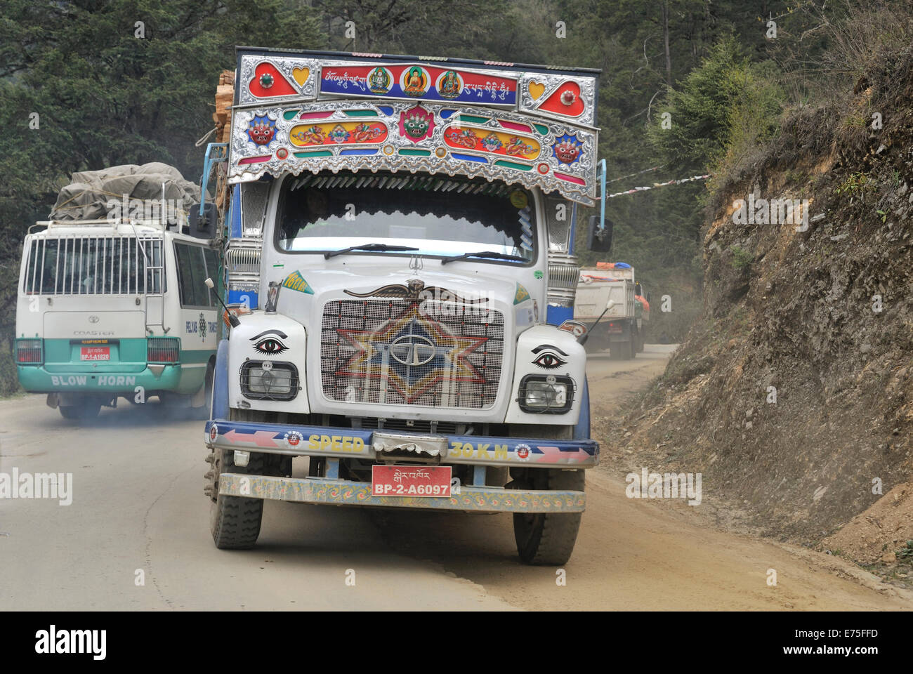 Decorated lorry, Bhutan Stock Photo - Alamy