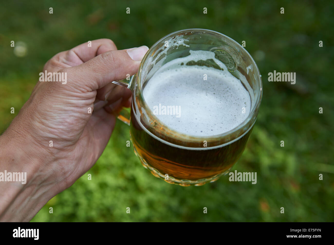 Hand holding glass beer hi-res stock photography and images - Alamy