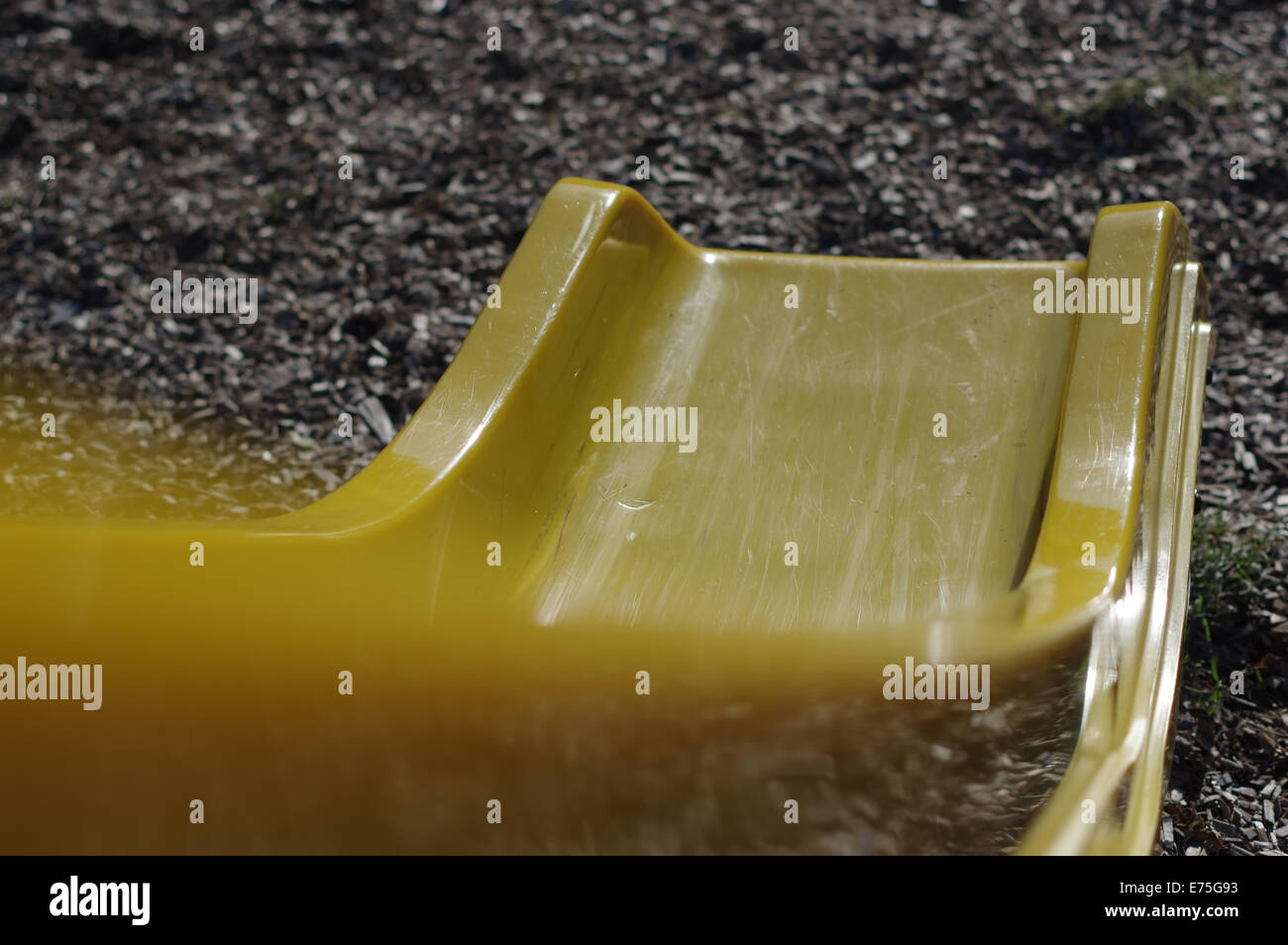 View of schoolyard playground - top view of the slide Stock Photo - Alamy