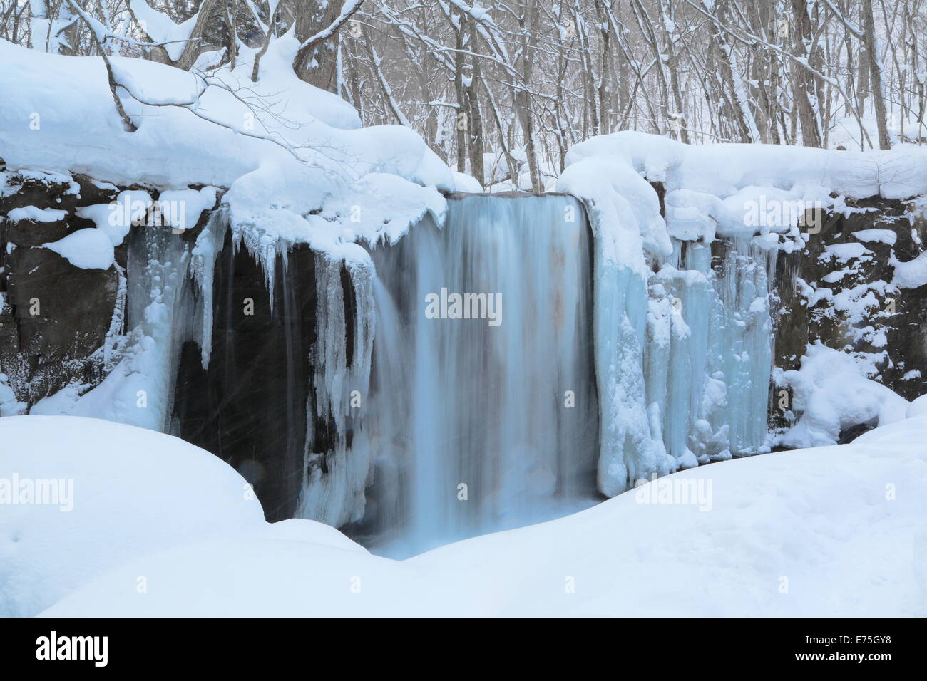 Japan, Aomori Prefecture, Oirase River,Frozen waterfall Stock Photo - Alamy